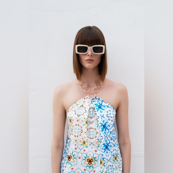 Zara | Tops | Zara Patchwork Chain Neck Halter Top | Poshmark